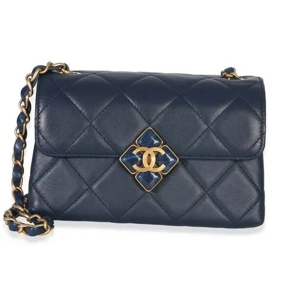 Chanel Quilted Lambskin Flap Bag - Blue