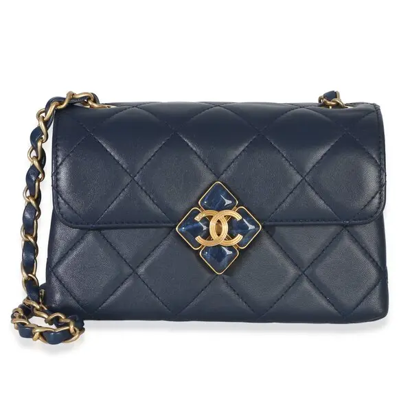 Chanel Quilted Lambskin Flap Bag - Blue
