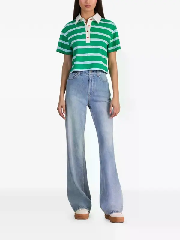 Alice + Olivia Striped Polo Top