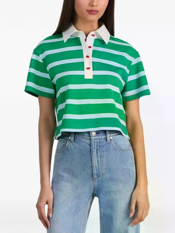 Alice + Olivia Striped Polo Top