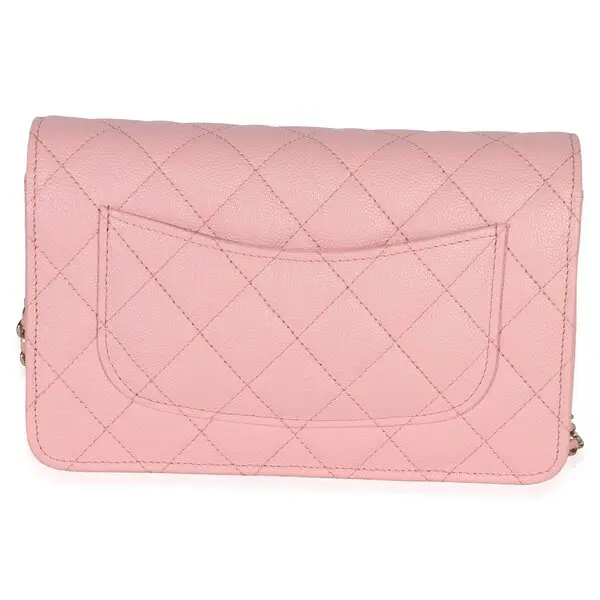 Chanel Quilted Caviar Wallet-on-chain - Pink