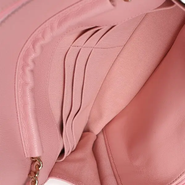 Chanel Quilted Caviar Wallet-on-chain - Pink