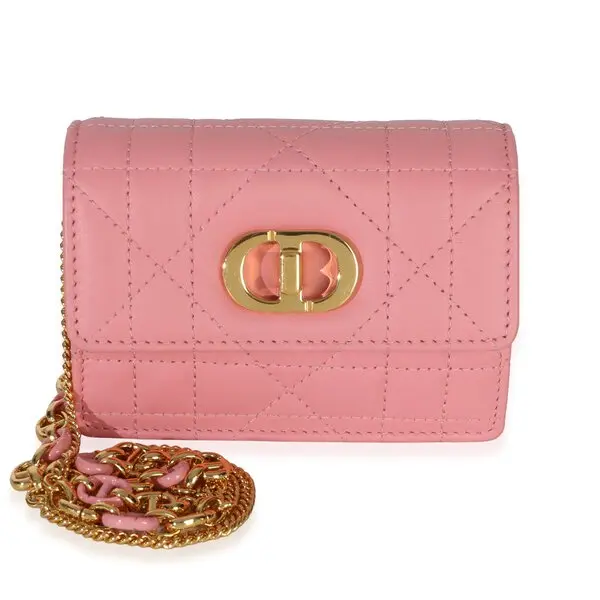 Dior Macrocannage Calfskin Micro Miss Caro Chain Bag - Pink