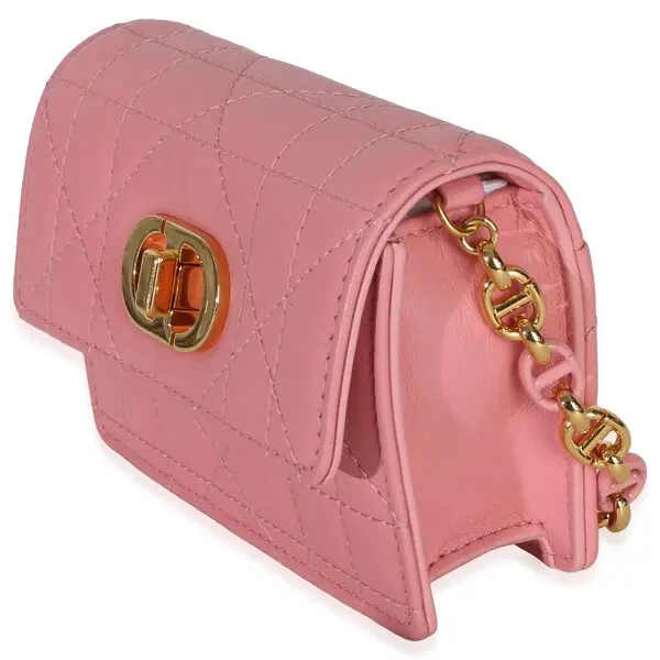 Dior Macrocannage Calfskin Micro Miss Caro Chain Bag - Pink