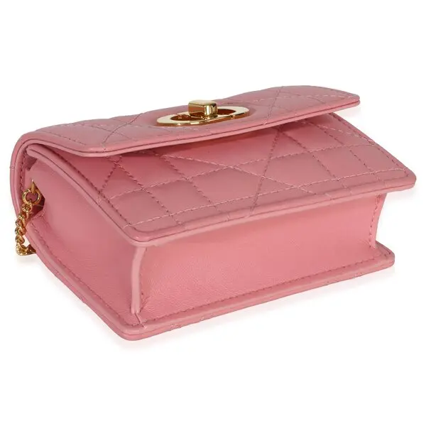 Dior Macrocannage Calfskin Micro Miss Caro Chain Bag - Pink