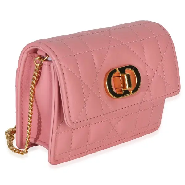 Dior Macrocannage Calfskin Micro Miss Caro Chain Bag - Pink