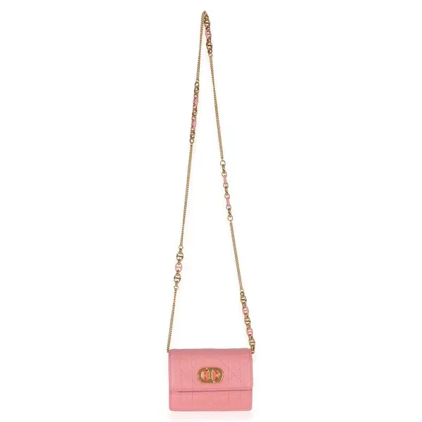 Dior Macrocannage Calfskin Micro Miss Caro Chain Bag - Pink