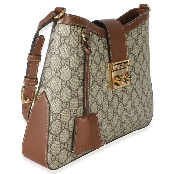 Gucci Padlock Shoulder Bag Gg Supreme Monogram Canvas - Beige