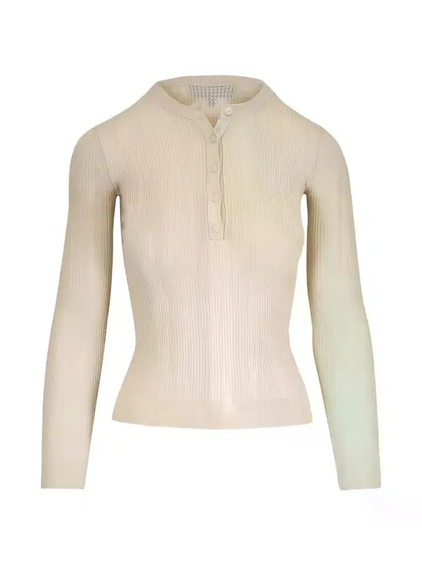 NILI LOTAN Bijoux Ribbed-knit Top - Neutrals