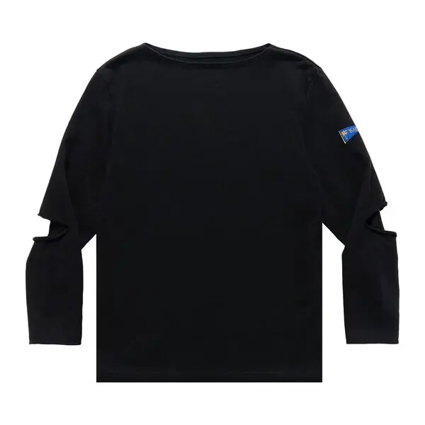 Kapital Elbow Rip Boatneck Long-sleeve T-shirt - Black