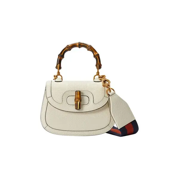 Gucci Bamboo 1947 Jumbo Gg Mini Bag - White