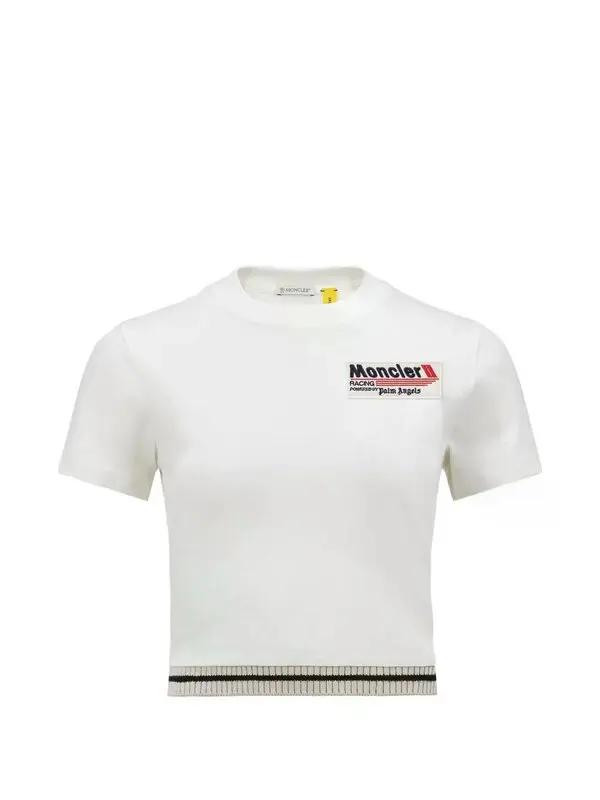 Moncler Logo-patch Cropped T-shirt - White