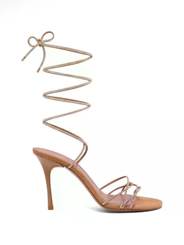 Amina Muaddi Lori Lace-up Sandals - Neutrals