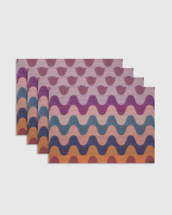Quince Chilewich Wiggle Easy-care Rectangular Placemat, Set Of 4 - Heatwave