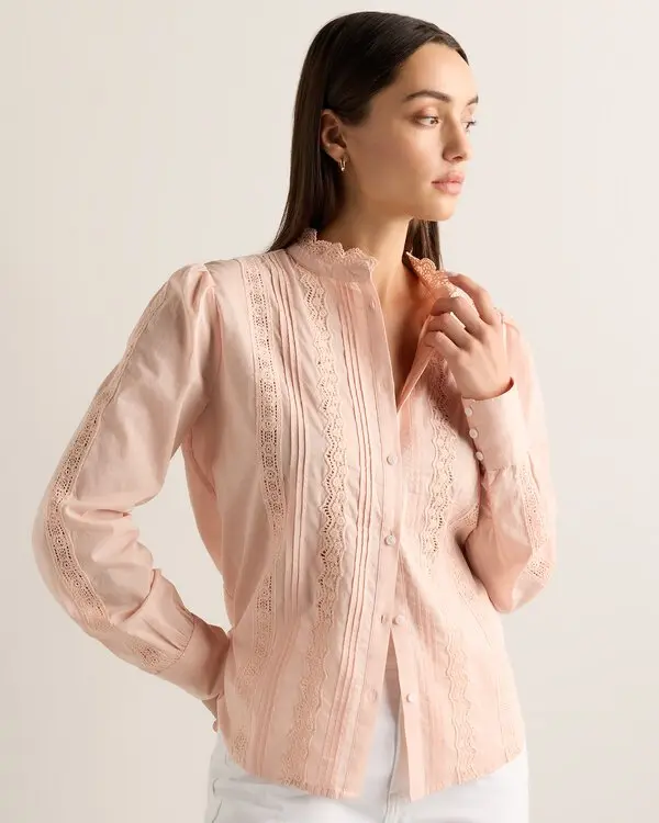 Quince Voile Lace Detail Blouse