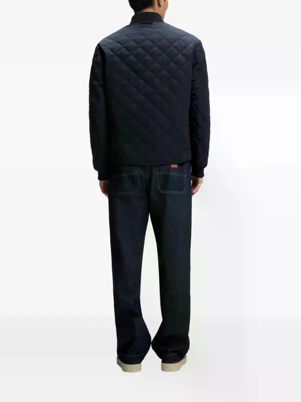 BOSS Quilted Zip Jacket - Blue