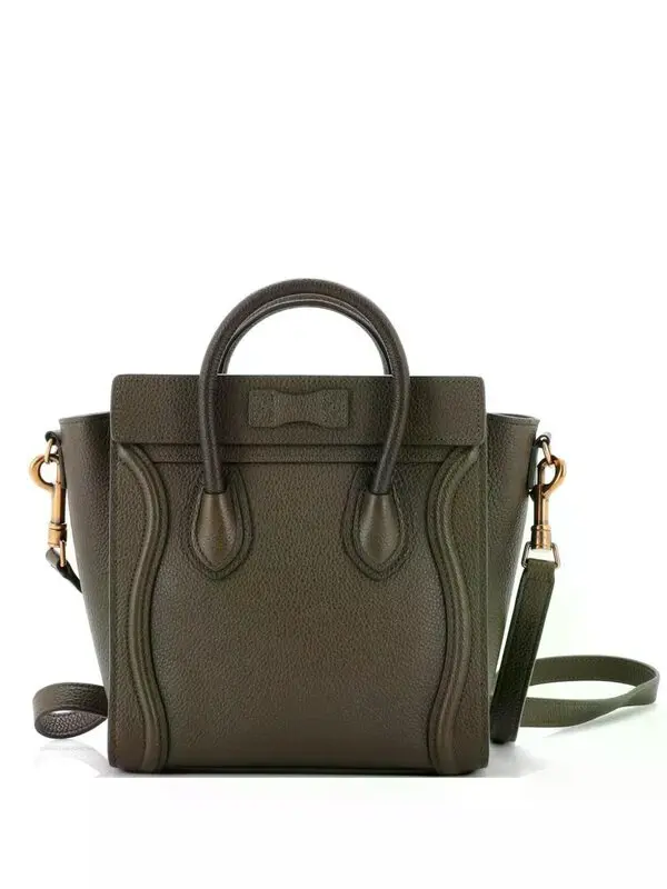 Celine Luggage Bag Grainy Leather Nano Crossbody - Green