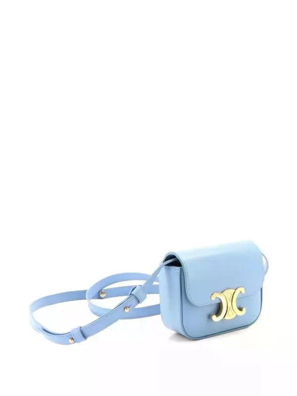 Celine Claude Leather Mini Shoulder Bag - Blue