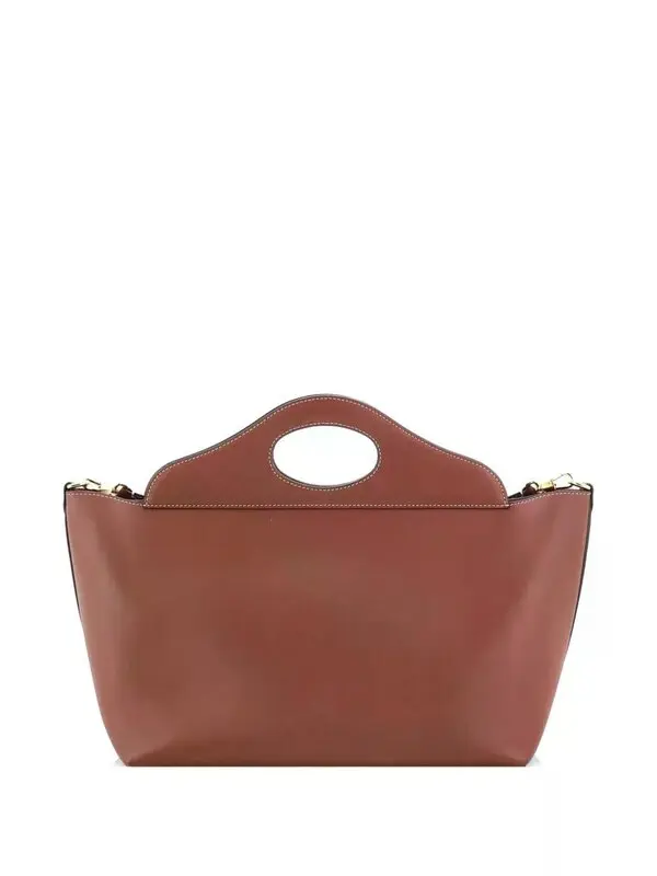 Burberry Soft Pocket Leather Small Tote Bag - Brown