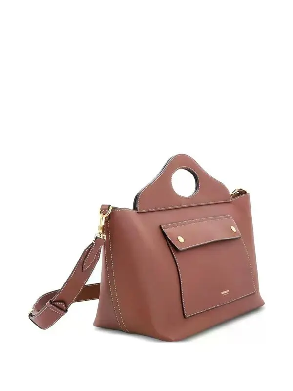 Burberry Soft Pocket Leather Small Tote Bag