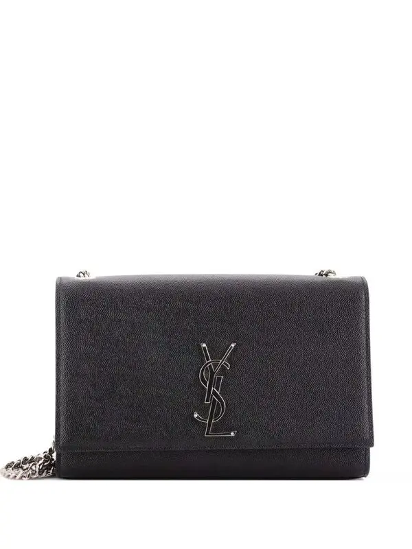 Saint Laurent Classic Monogram Grainy Leather Large Crossbody Bag - Black