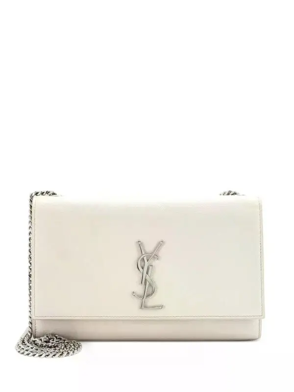 Saint Laurent Classic Monogram Grainy Leather Medium Crossbody Bag - Neutrals