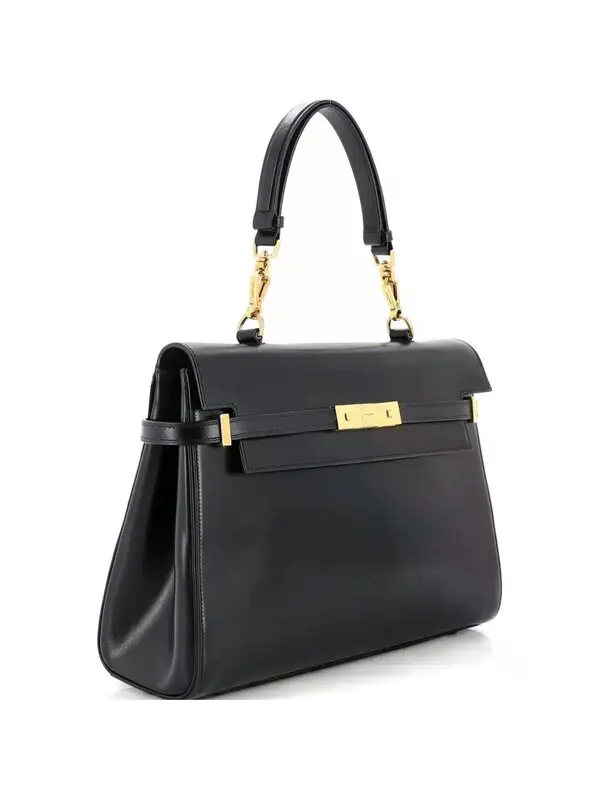 Saint Laurent Manhattan Top Handle Medium Satchel - Black