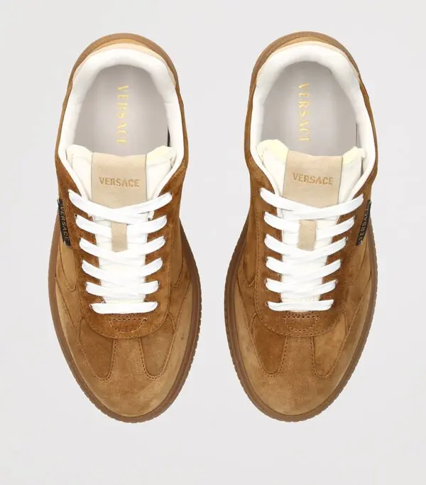 Versace Suede Low-top Sneakers - Beige