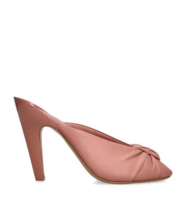 Chloé Leather Suzie Heeled Mules - Pink