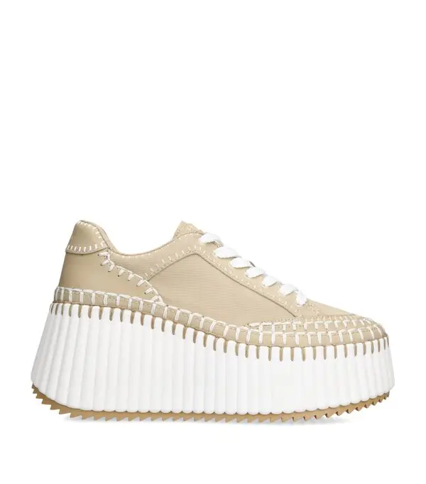 Chloé Nama Runner Platform Sneakers - Beige