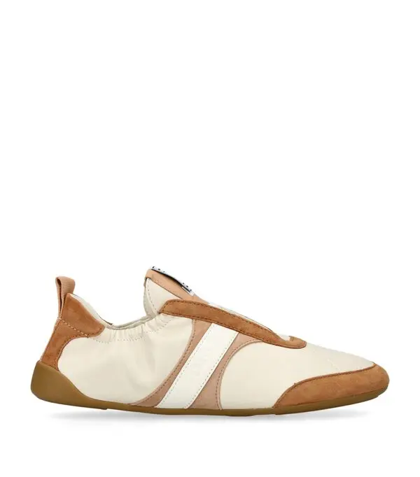 Chloé Leather And Suede Kick Sneakers - Brown