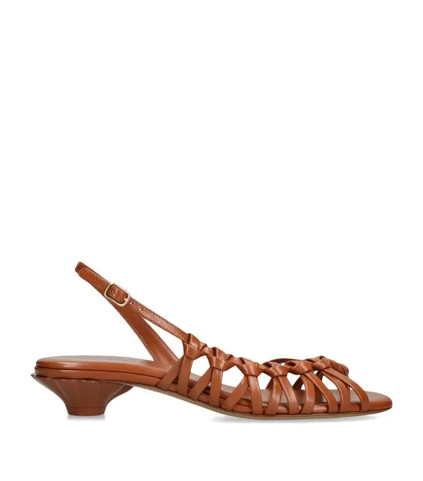 Chloé Leather Estra Slingback Sandals - Brown
