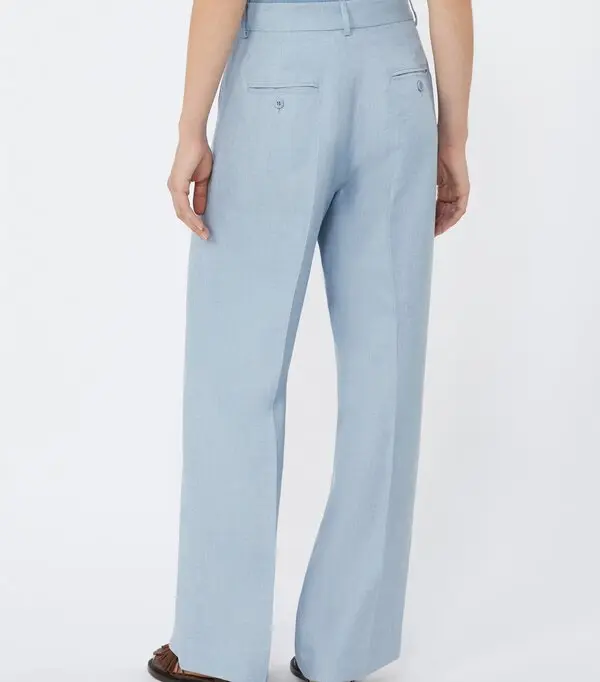 Max Mara Linen Wide-leg Trousers - Blue