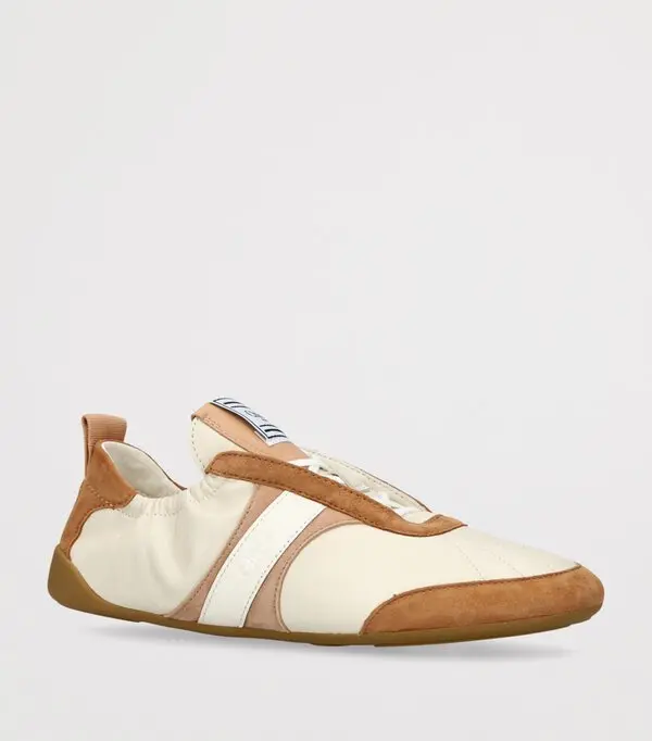 Chloé Leather-suede Kick Sneakers - Brown