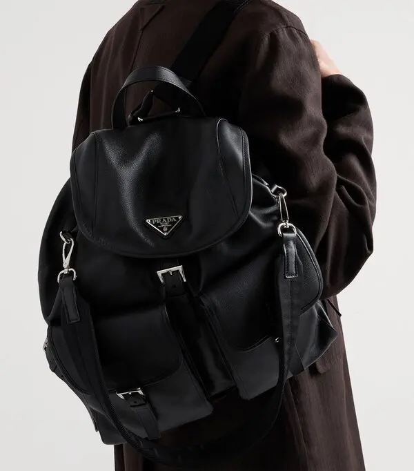 Prada Leather Backpack - Black