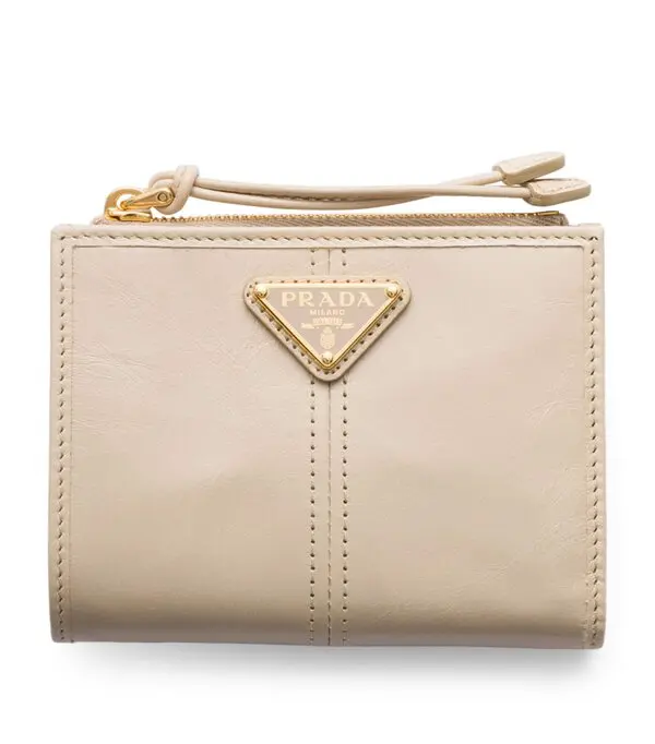 Prada Small Leather Wallet - Neutral