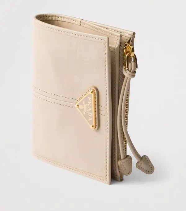 Prada Small Leather Wallet - Neutral