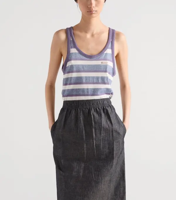 Prada Cotton Stripe Tank Top