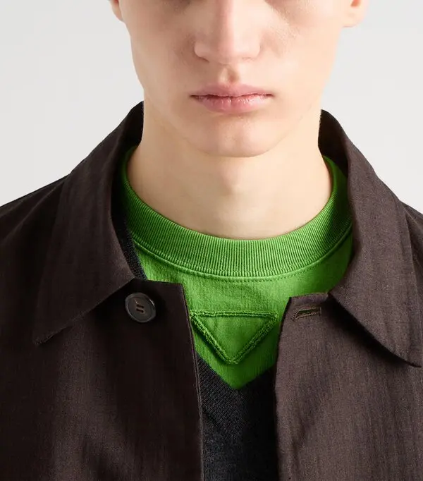 Prada Cotton Fabric-triangle T-shirt