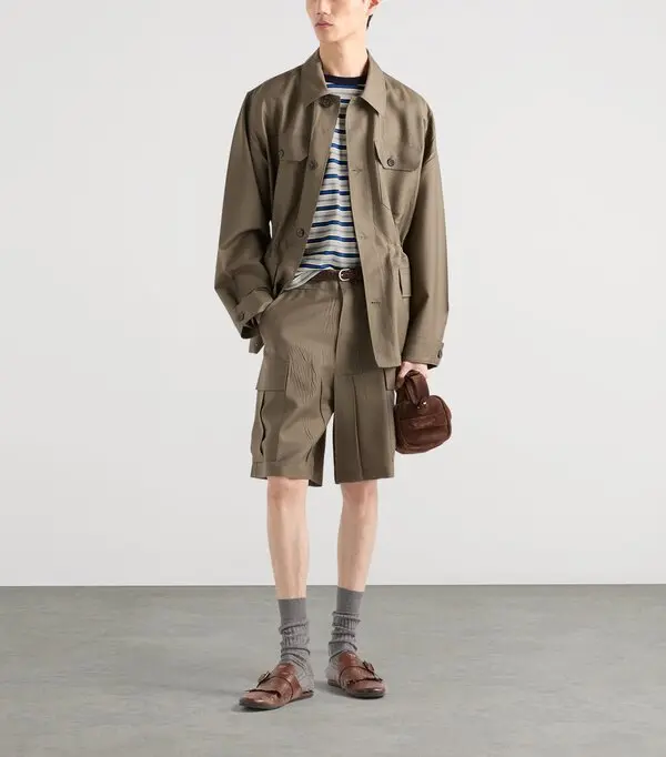 Prada Cotton Stripe T-shirt - Neutral