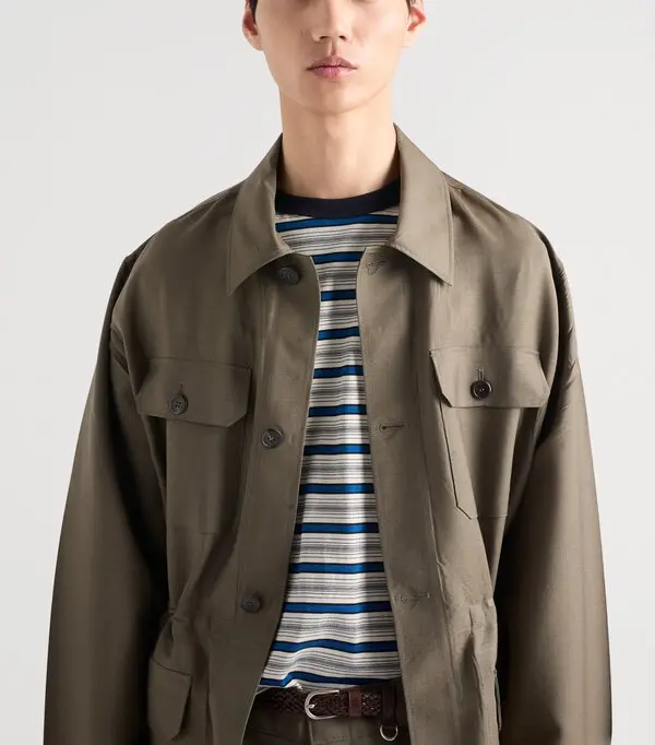 Prada Cotton Stripe T-shirt - Neutral