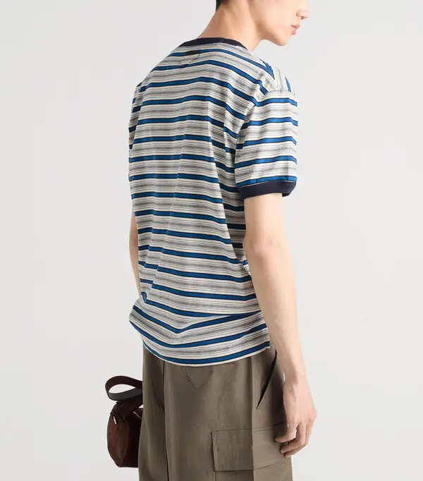 Prada Cotton Stripe T-shirt - Neutral