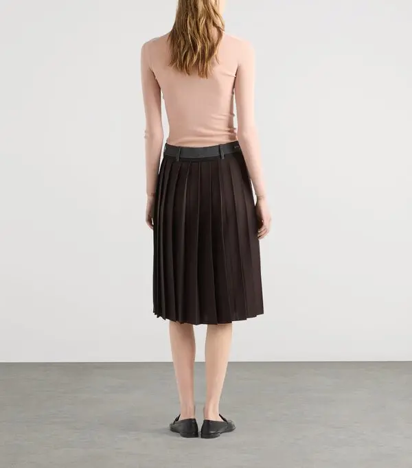 Prada Ribbed Wool Pullover With Triangle Logo - Pink