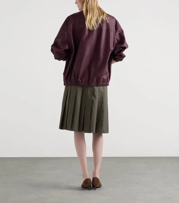 Prada Pleated Midi Skirt - Green