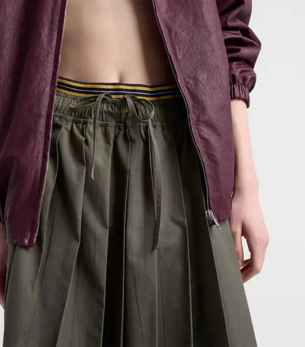Prada Pleated Midi Skirt - Green