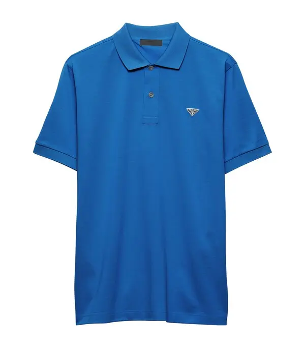 Prada Cotton Piqué Polo Shirt - Turquoise
