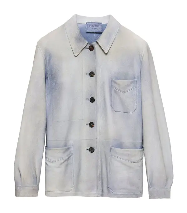 Prada Suede Single-breasted Jacket - Turquoise