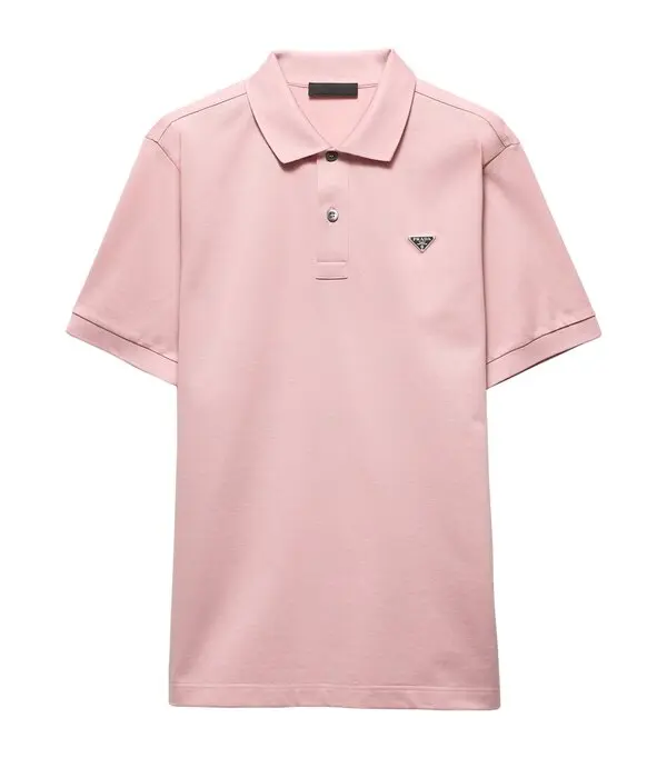 Prada Cotton Piqué Polo Shirt - Pink