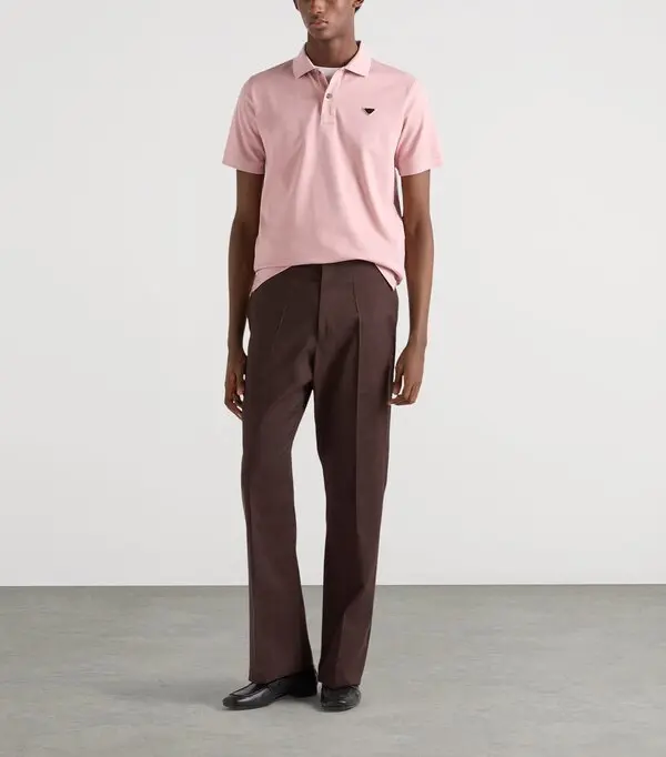 Prada Cotton Piqué Polo Shirt - Pink