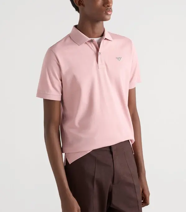 Prada Cotton Piqué Polo Shirt - Pink